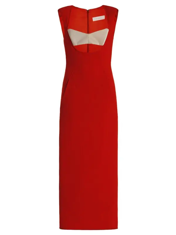 Harbison Sleeveless Aphrodite Midi Dress - Red