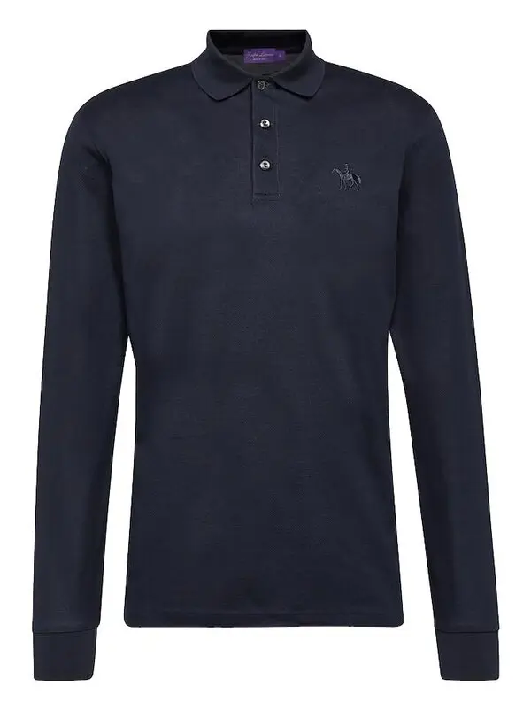 Ralph Lauren Purple Label Cotton Piqué Polo Shirt - Blue