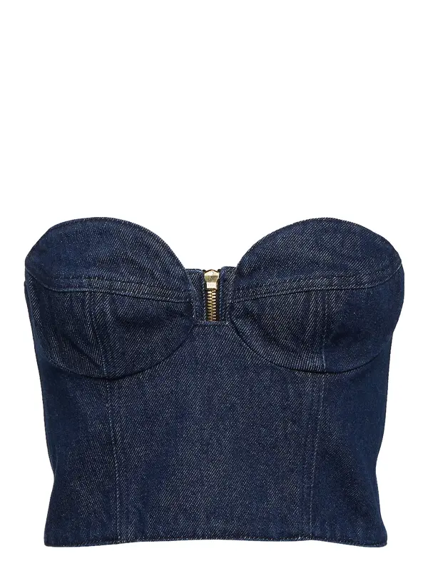 Magda Butrym Denim Bustier Top - Blue