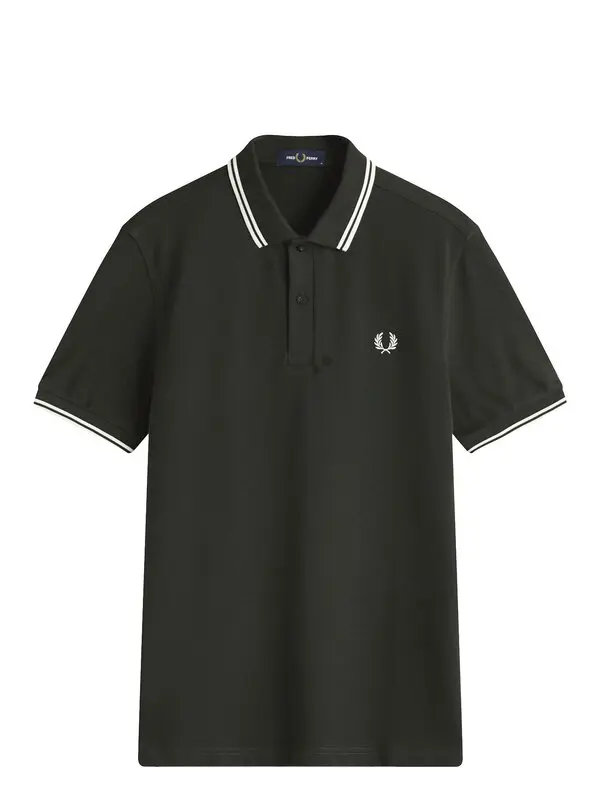 Fred Perry Twin Tipped Polo Shirt - Night Green/snow White