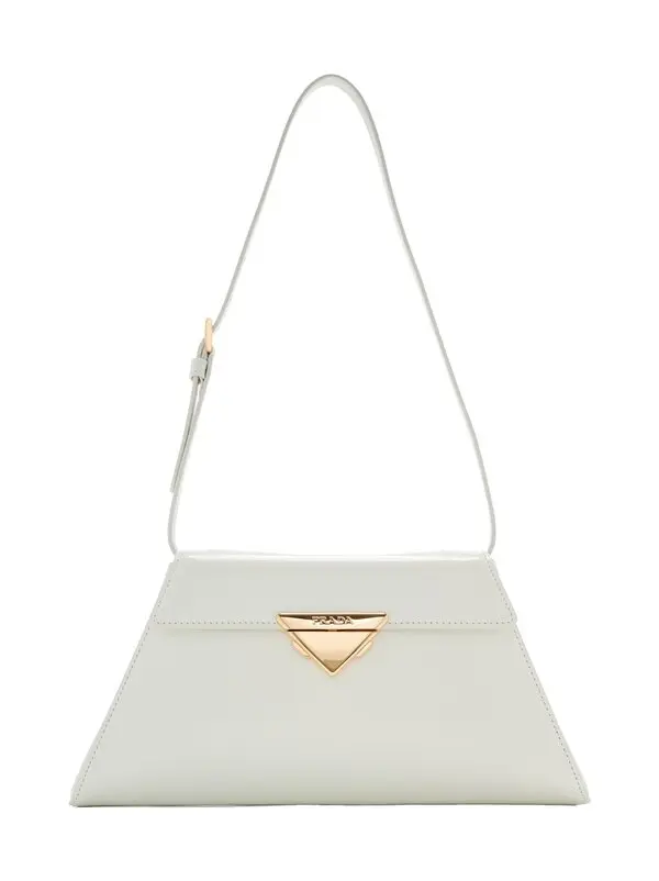 Prada Runway Patent Leather Shoulder Bag - White
