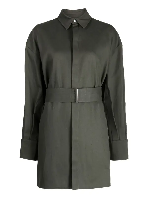 SA SU PHI Belted-waist Shirt Jacket - Green