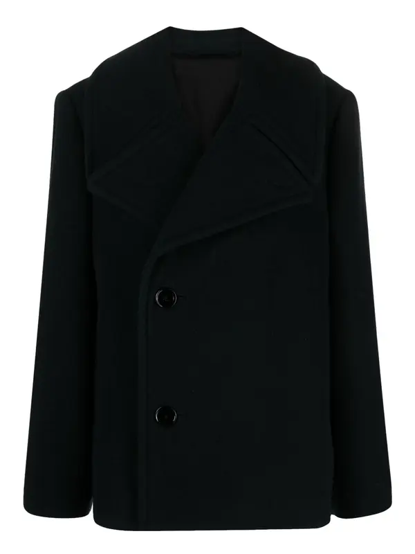 LEMAIRE Double-breasted Wool-cotton Blend Coat - Green