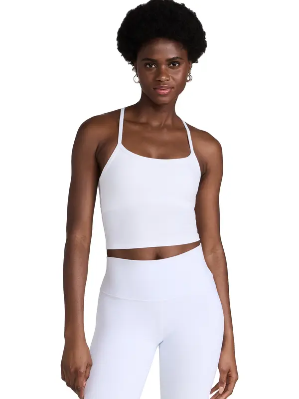 Beyond Yoga Spacedye Slim Racerback Cropped Tank - Cloud White