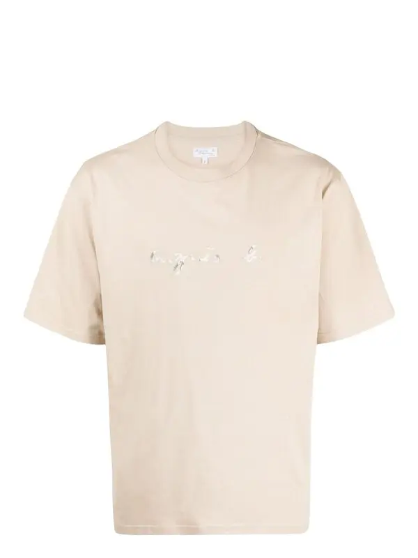 AGNES B. Christof Logo-stamp T-shirt - Brown