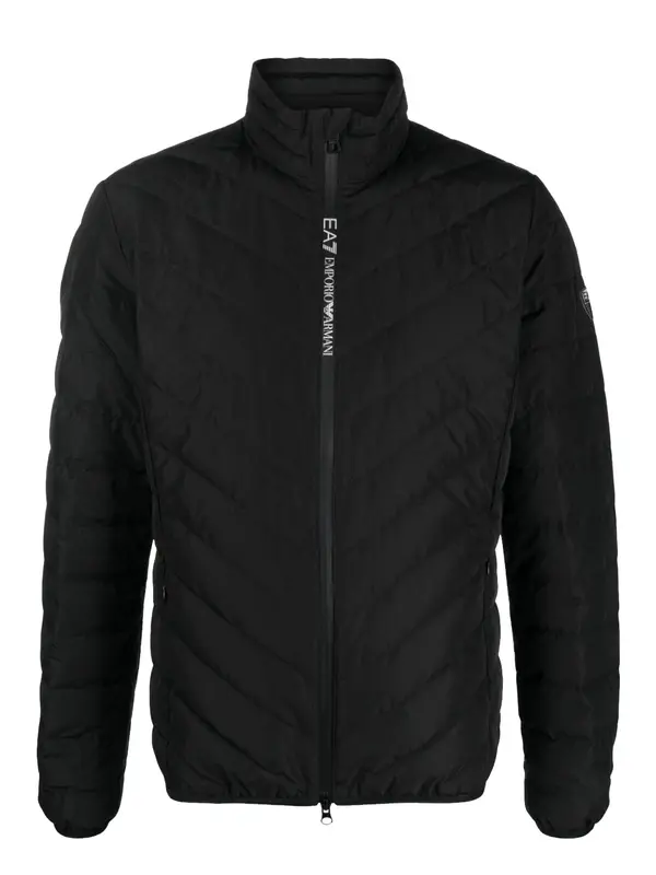 Emporio Armani Logo-patch Quilted Jacket - Black