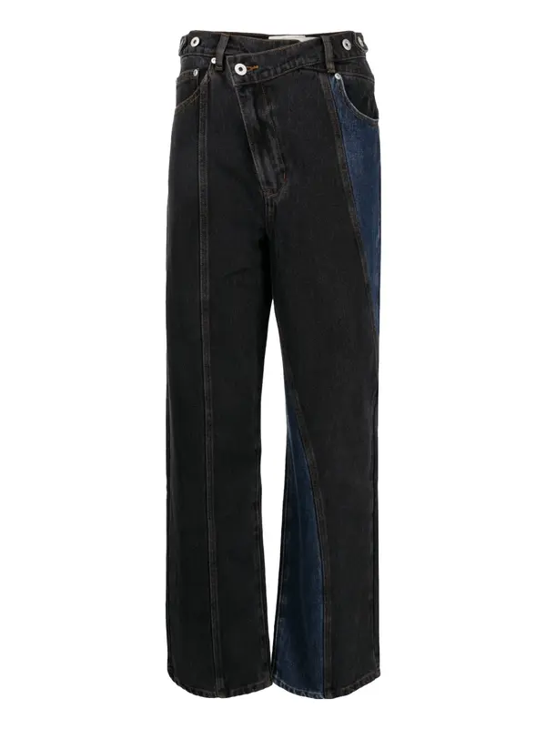 FENG CHEN WANG Asymmetric Straight Leg Jeans - Blue