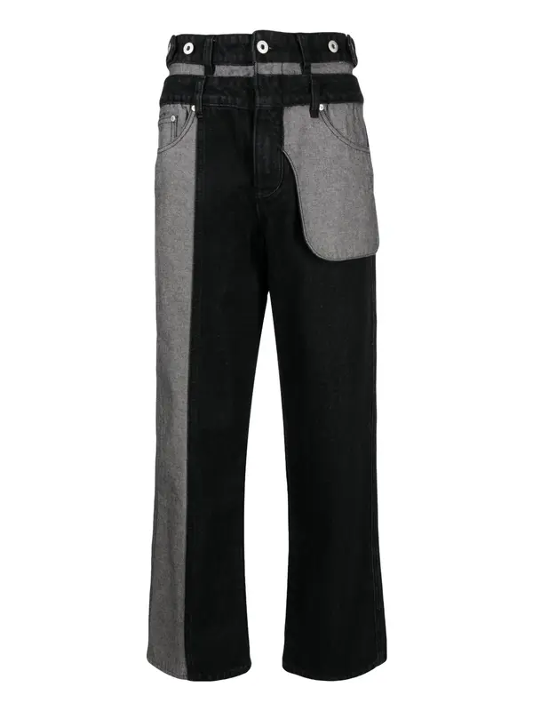 FENG CHEN WANG Mid-rise Straight-leg Jeans - Black
