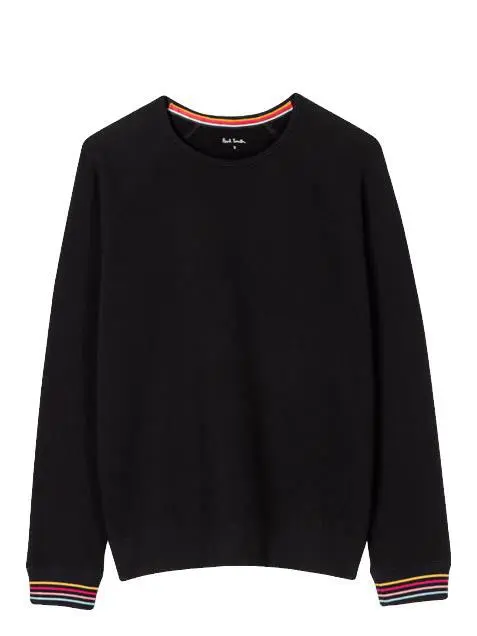 Paul Smith Lounge Sweatshirt With 'swirl' Cuffs - Black