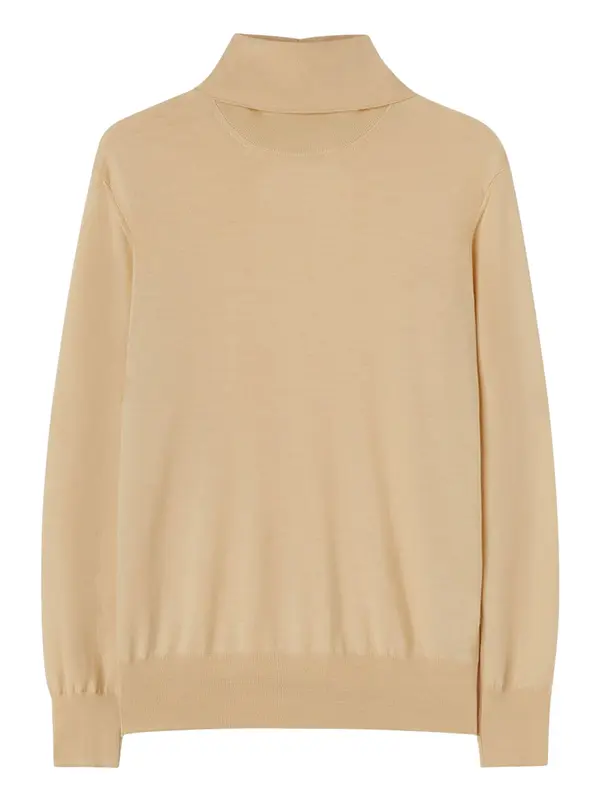 JIL SANDER Roll-neck Wool Jumper - Neutrals