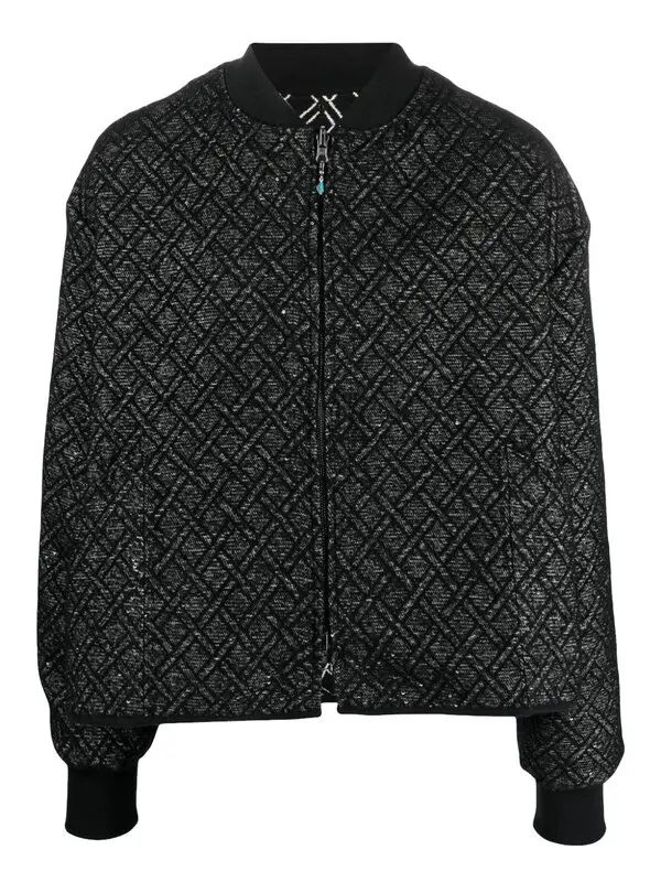 4SDESIGNS Panelled-design Reversible Bomber Jacket - Black