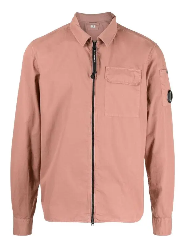 C.P. COMPANY Lens-detail Cotton Shirt Jacket - Pink