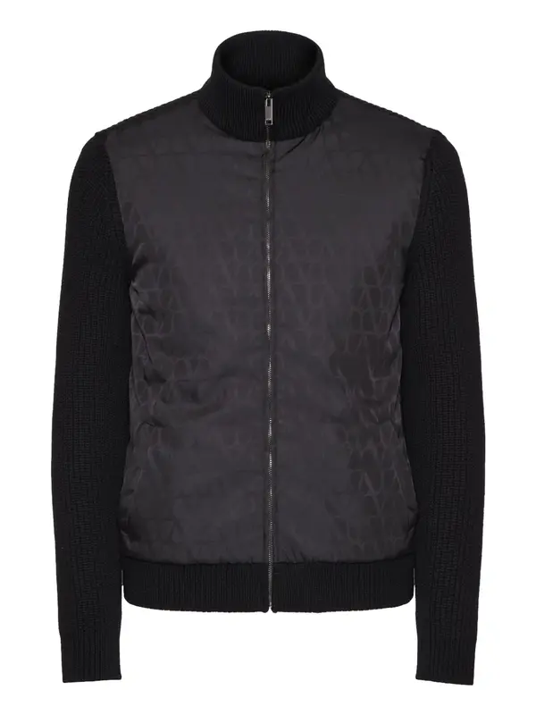 Valentino Garavani Toile Iconographe Wool-knit Jacket - Black