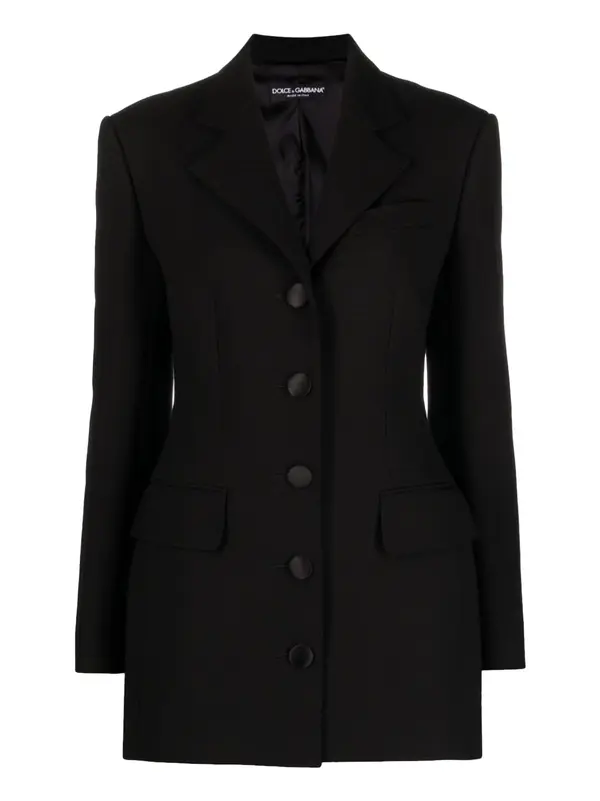 Dolce & Gabbana Single-breasted Virgin Wool Blazer - Black