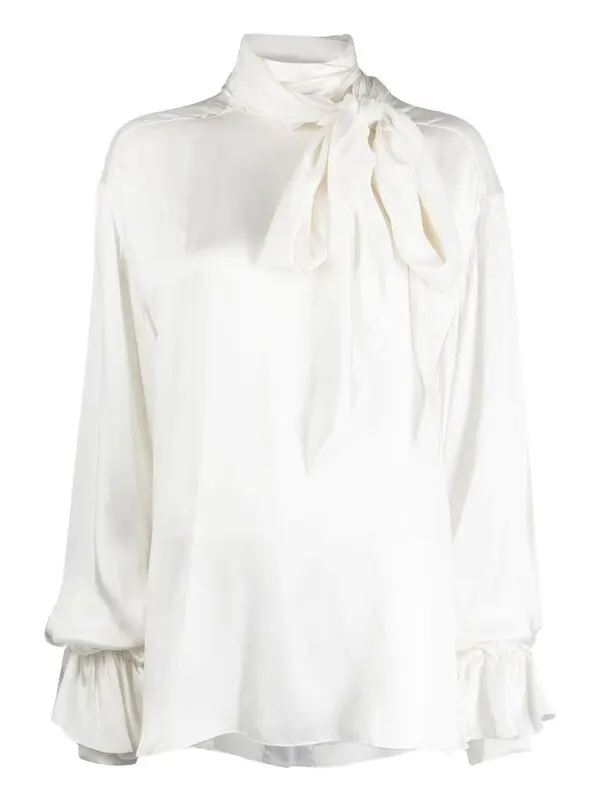Natasha Zinko Pussy-bow Blouse - White