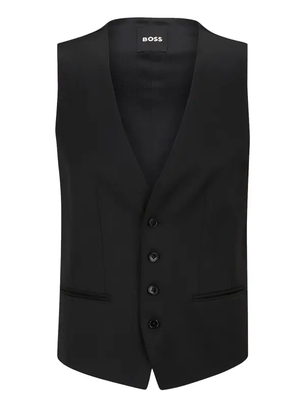 Hugo Boss Single-breasted Tailored Waistcoat - Black