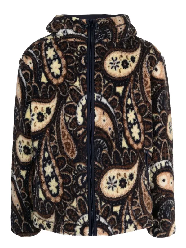 Drole De Monsieur Paisley-print Faux-shearling Jacket - Blue