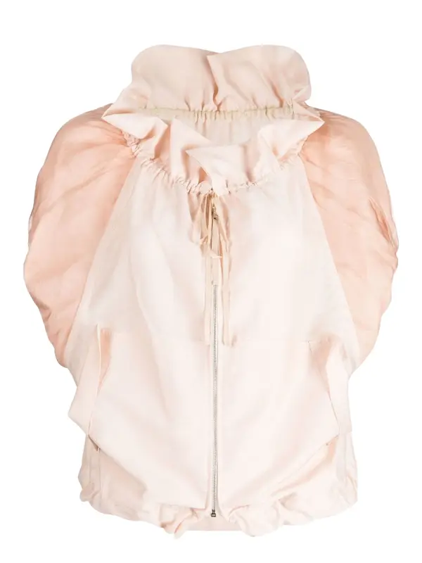 SHANSHAN RUAN Drawstring-neck Silk Jacket - Pink