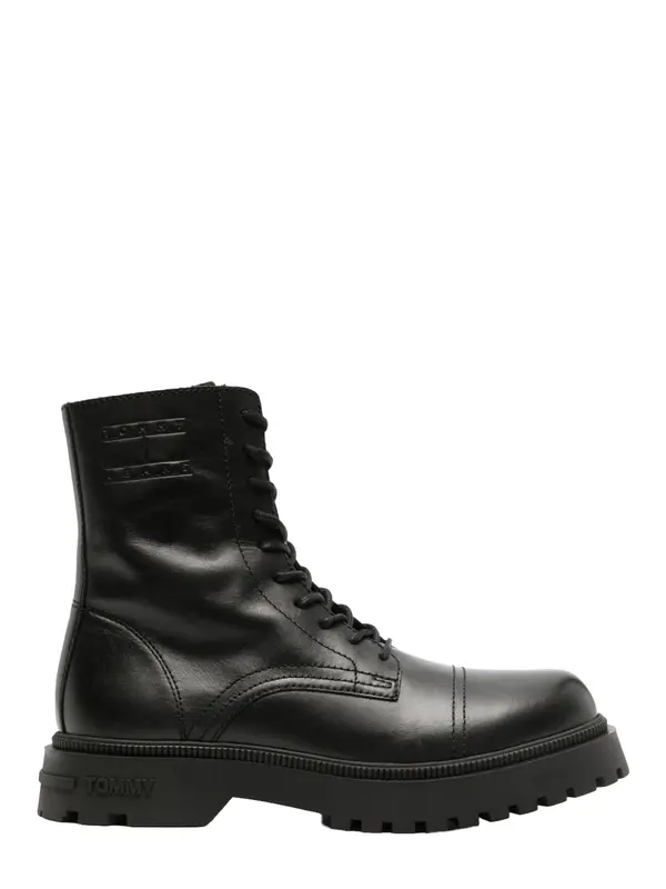 Tommy Hilfiger Logo-debossed Ankle Boots - Black