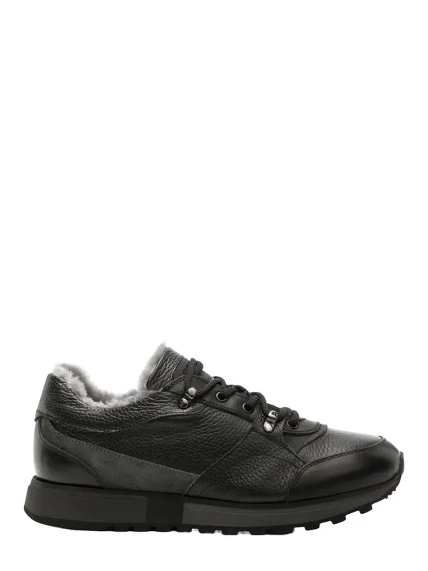 Casadei Ischia Lace-up Leather Sneakers - Black