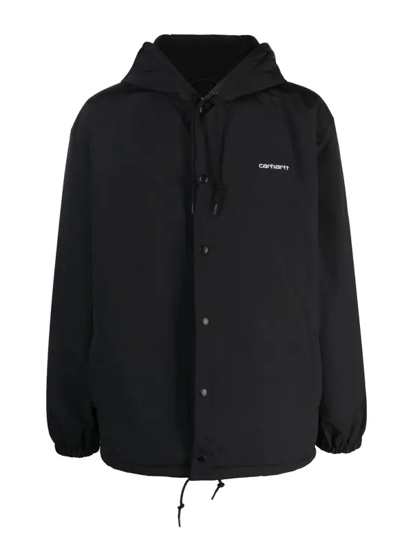 Carhartt Work In Progress Coach Logo-embroidered Hooded Jacket - Black