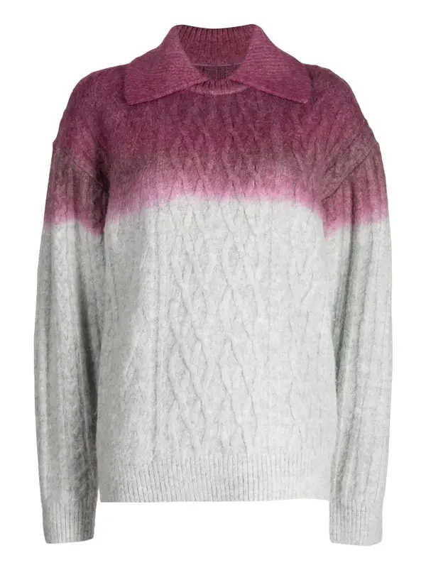 ADER ERROR Gradient-effect Cable-knit Jumper - Purple