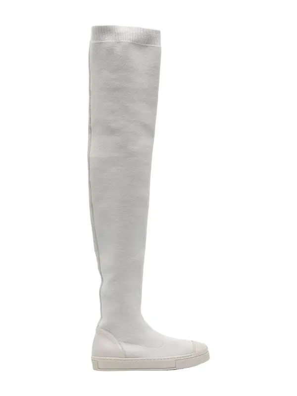 Fabiana Filippi Thigh-high Canvas Boots - Grey