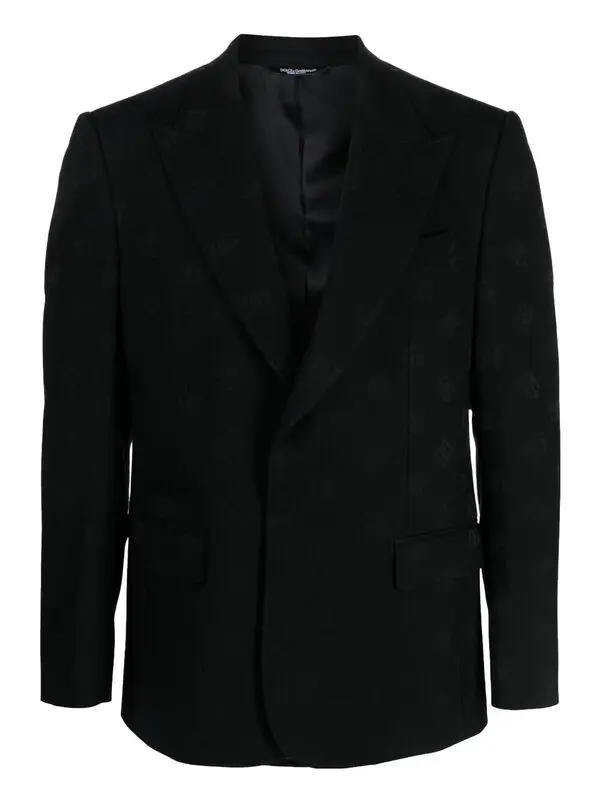 Dolce & Gabbana Dg-jacquard Blazer - Black