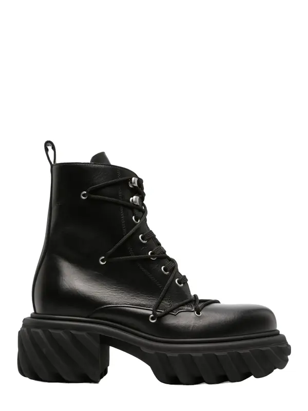 Off-White Tractor Motor Leather Boots - Black