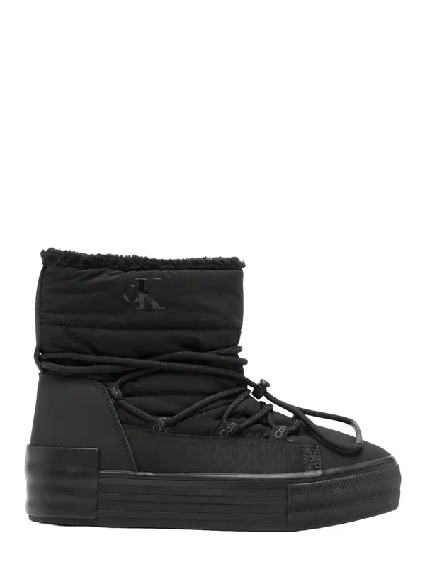 Calvin Klein Drawstring Platform Ankle Boots - Black