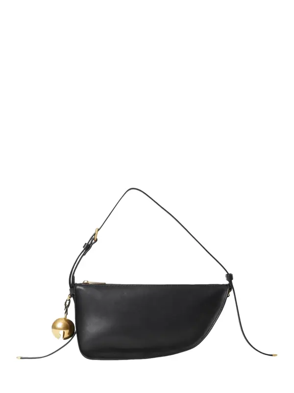 Burberry Shield Leather Shoulder Bag - Black