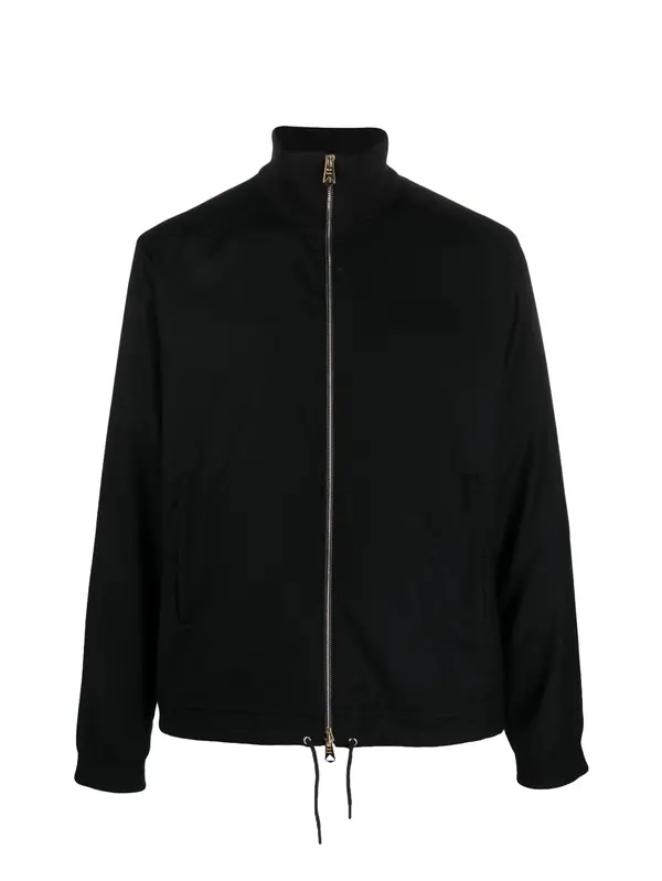 Paul Smith Ribbed-collar Jersey-texture Bomber Jacket - Black