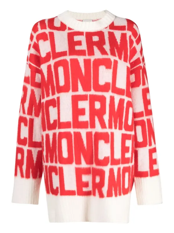 Moncler Logo-jacquard Wool Jumper - White