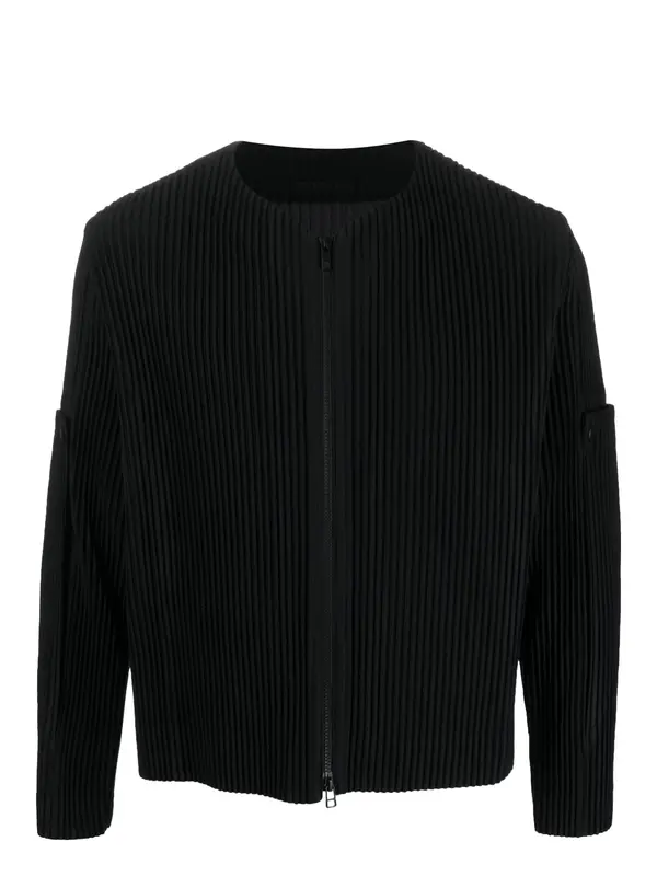 Issey Miyake Unfold Pleated Zip-up Jacket - Black