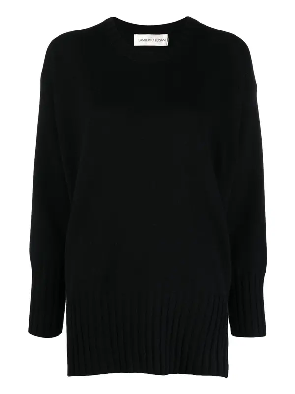 Lamberto Losani Crew-neck Virgin Wool-blend Jumper - Black