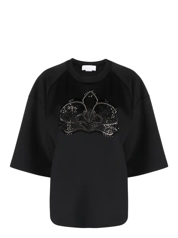 GENNY Crystal-embellished T-shirt - Black