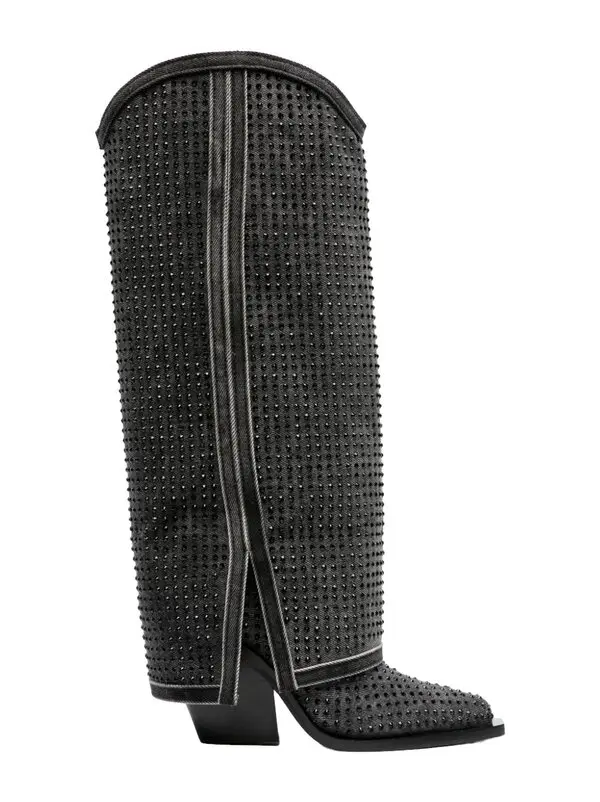LE SILLA Andy Crystal-embellished Boots - Black