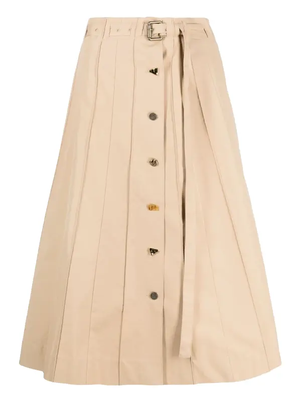 REJINA PYO Noor Pleated Midi Skirt - Brown