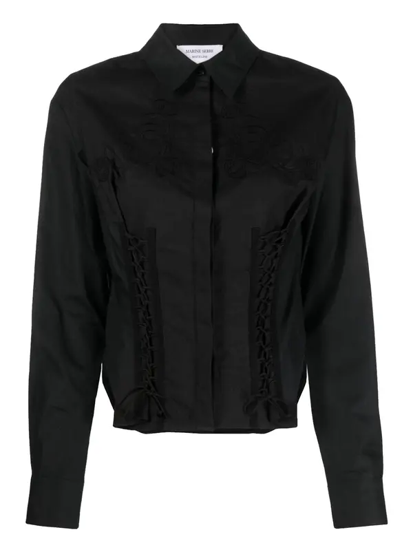 MARINE SERRE Regenerated Household Corset Shirt - Black