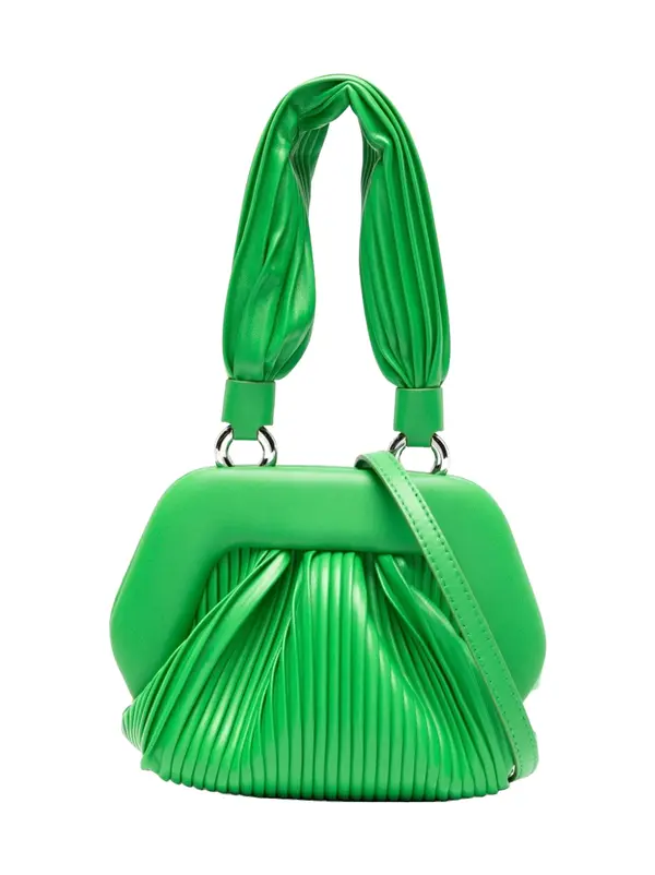 THEMOIRE Tia Plissé-effect Shoulder Bag - Green
