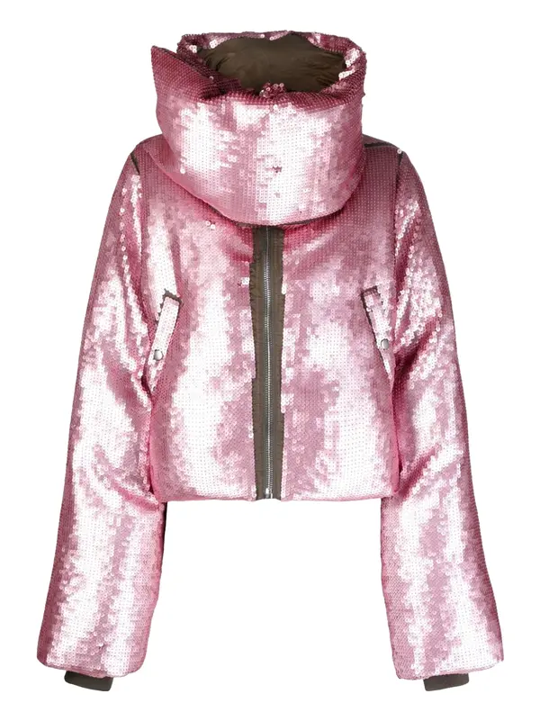 Rick Owens Sequin-embellished Puffer Jacket - Pink