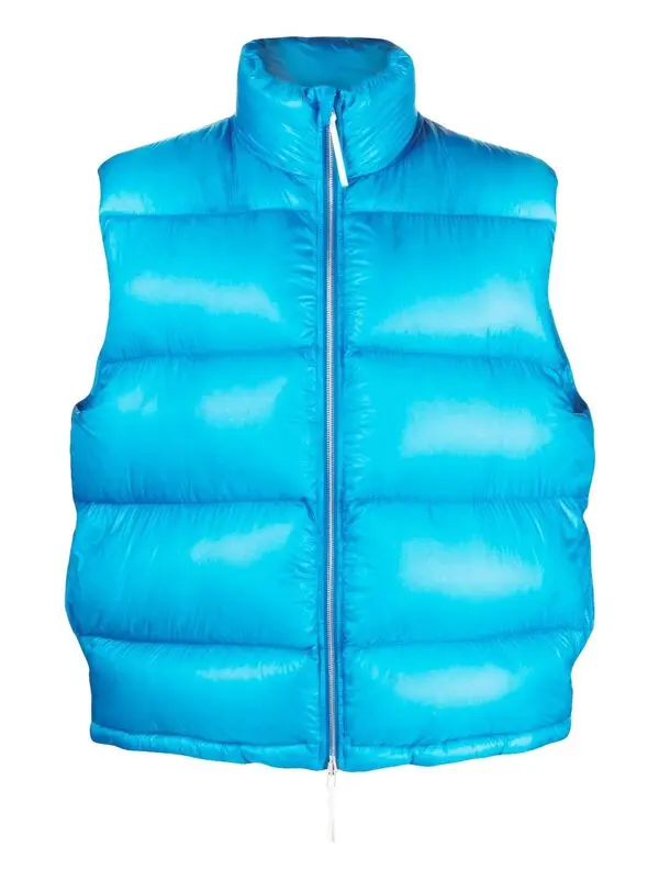 JIL SANDER Logo-patch Ripstop Down Gilet - Blue