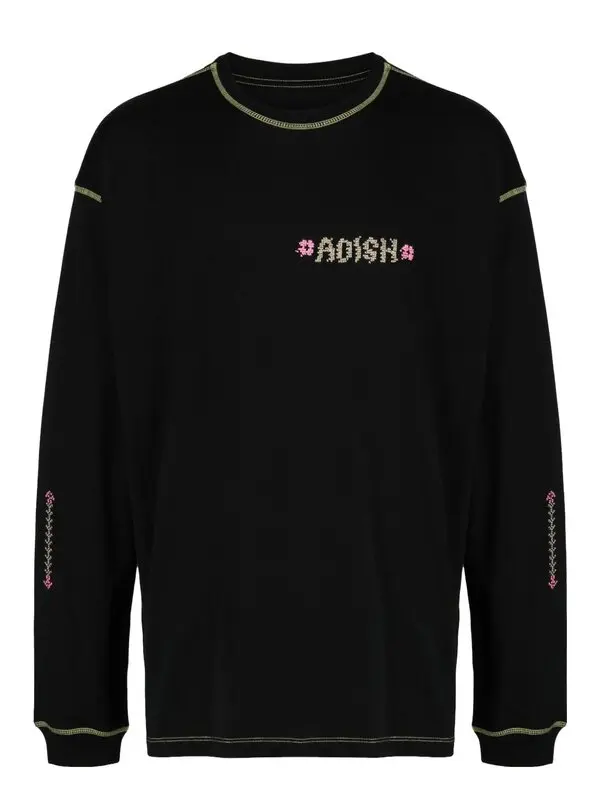 ADISH Tatreez Logo-embroidered T-shirt - Black