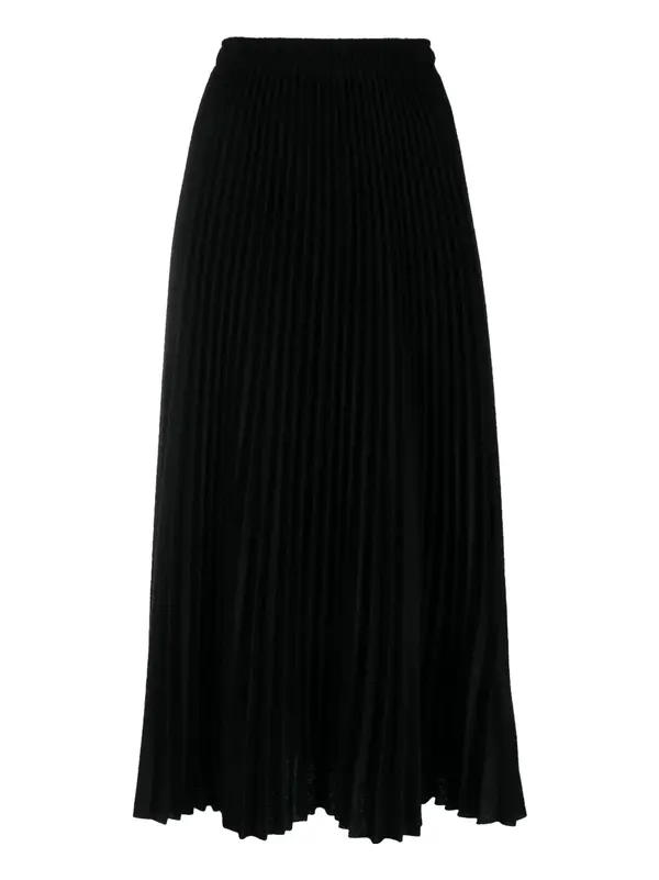 Ermanno Scervino High-waisted Pleated Midi Skirt - Black
