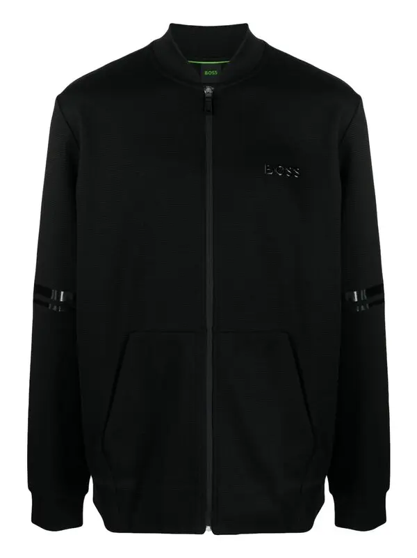 BOSS Logo-print Cotton Jacket - Black