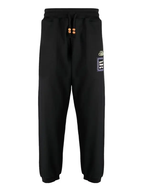 ADISH Alkhws Logo-print Cotton Track Pants - Black