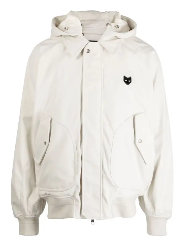 SONGZIO Panther-patch Hooded Jacket - White