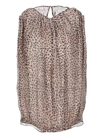 L' AUTRE CHOSE Silk Animal Print Top - Beige