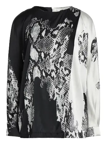 CLIPS Snakeskin-print Top - Black