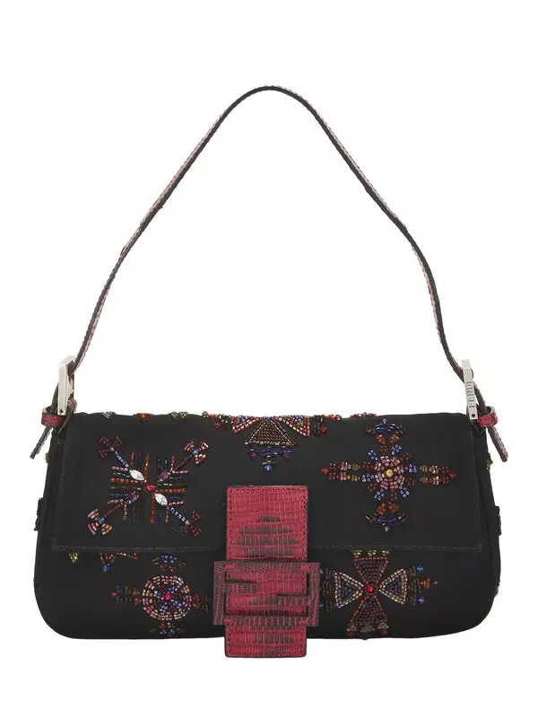 Fendi Beaded Baguette - Black